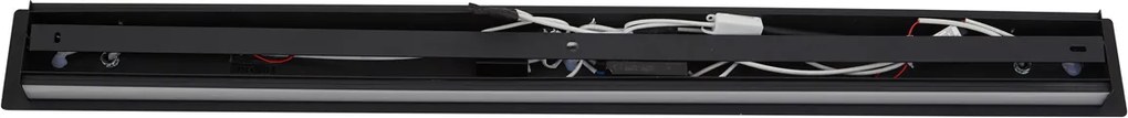 Moderní černé nástěnné svítidlo se 2 světly vč. LED s podsvícením a USB-C - Longly
