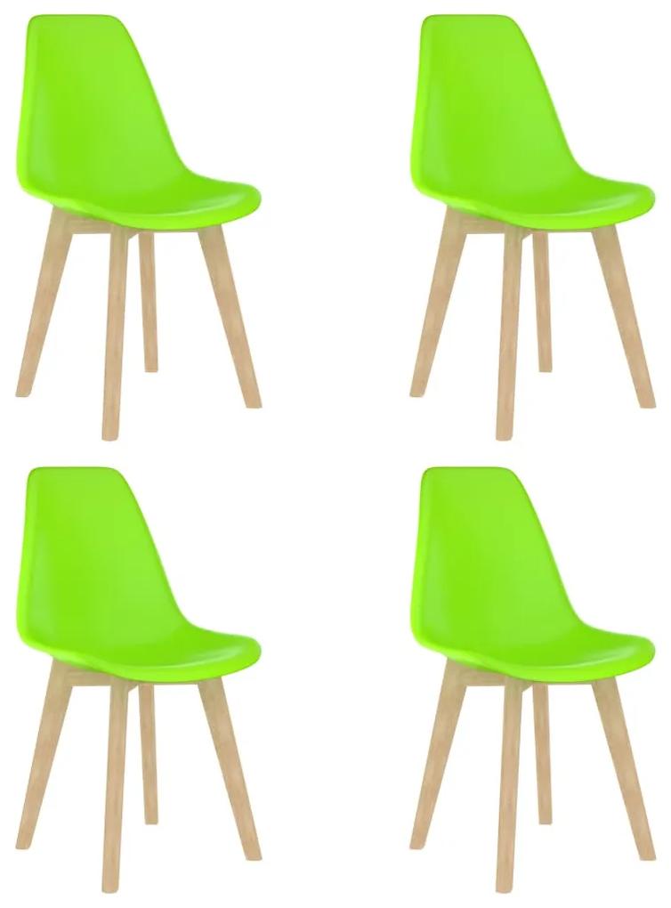289129 vidaXL Jídelní židle 4 ks zelené plast