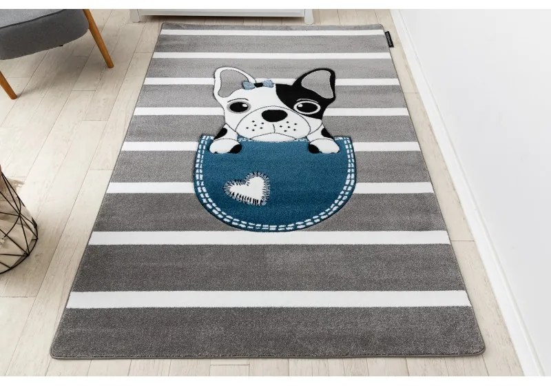 Dywany Łuszczów, Dětský kusový koberec Petit Bulldog grey, 160x220, šedá, dětský pokoj