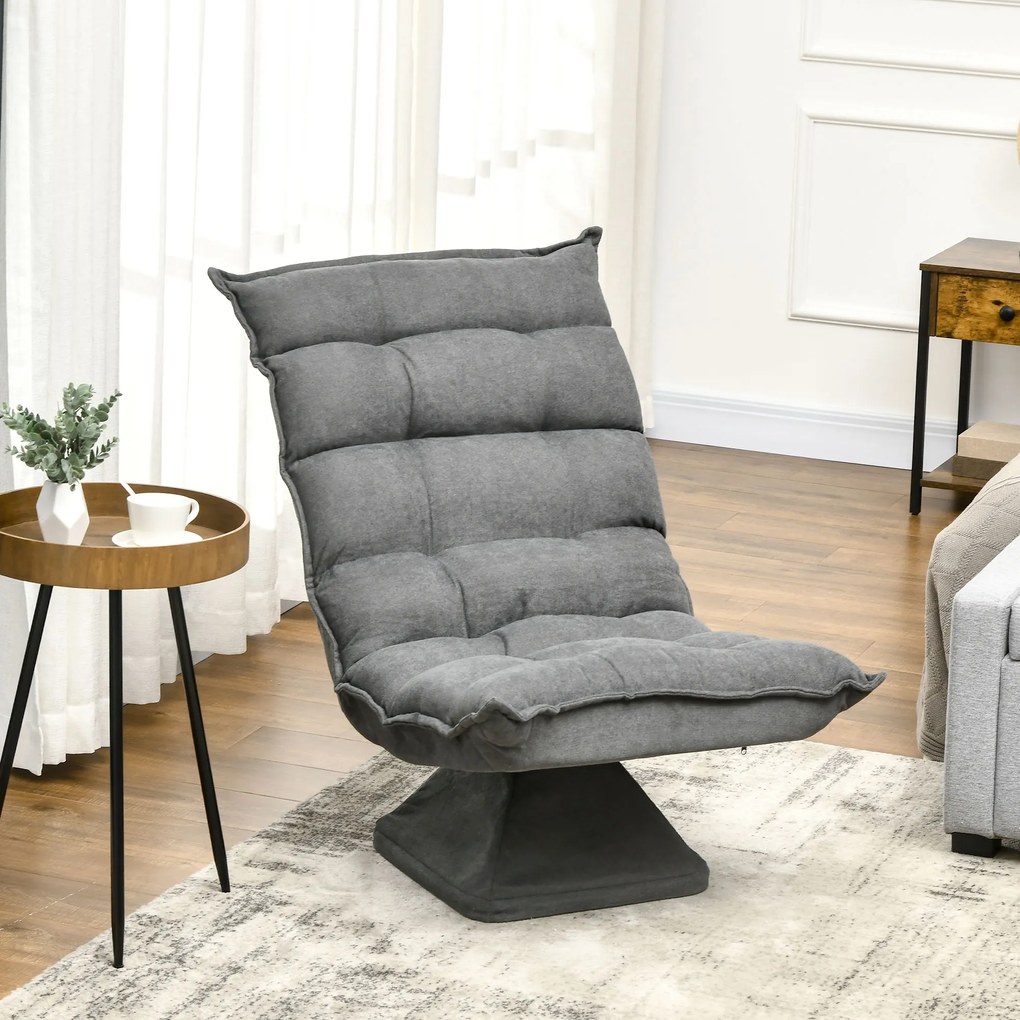 HOMCOM Polohovatelné relaxační křeslo šedé 839-423V00GY