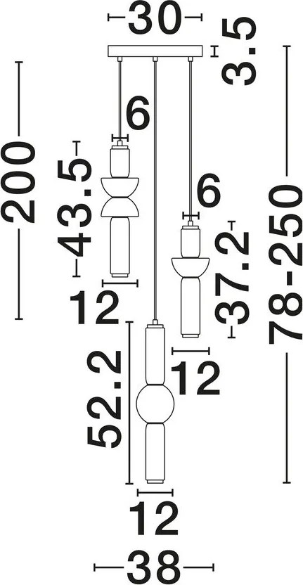 Šedé skleněné LED stmívatelné závěsné svítidlo ø 38 cm Ulon – Nova Luce