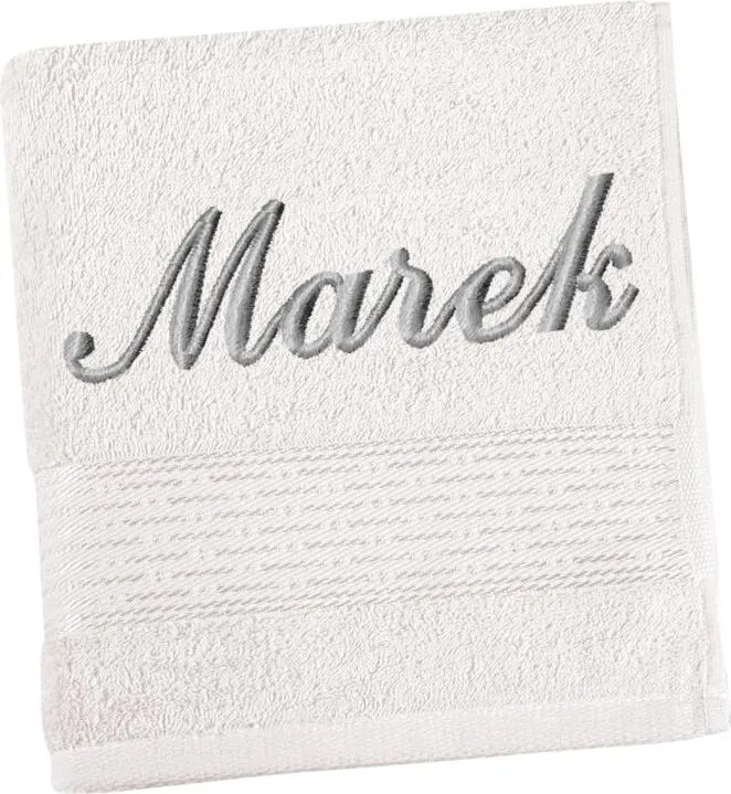 Bellatex Froté ručník proužek s výšivkou jména Bílá 50x100 cm