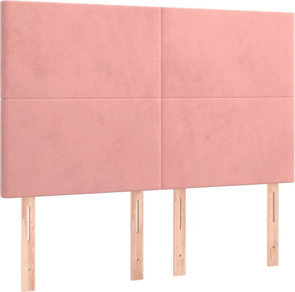 Box spring postel s matrací růžová 140x200 cm samet 3137730