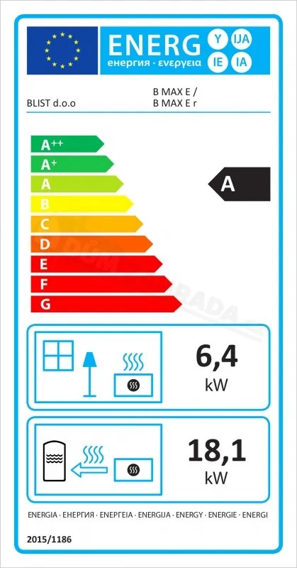 Krbová kamna Blist B MAX E - 26 kW s výměníkem