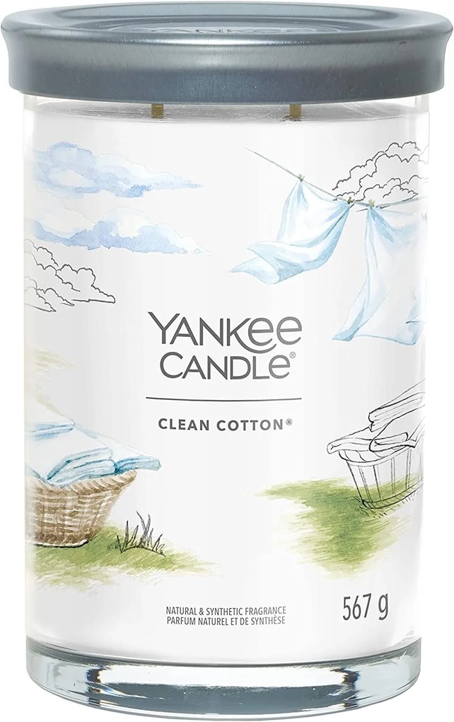 Yankee Candle vonná svíčka Signature Tumbler ve skle velká Clean Cotton  567 g