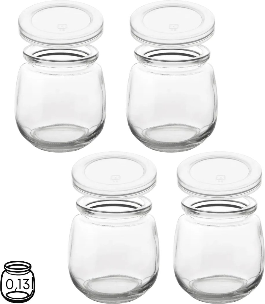 Orion 4 sklenice na jogurt a dezert s víčkem 4ks x 130ml YOGO
