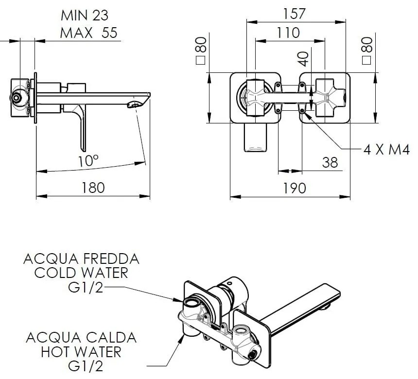 Bílá podomítková umyvadlová baterie (1 výstup) Pax – Sapho