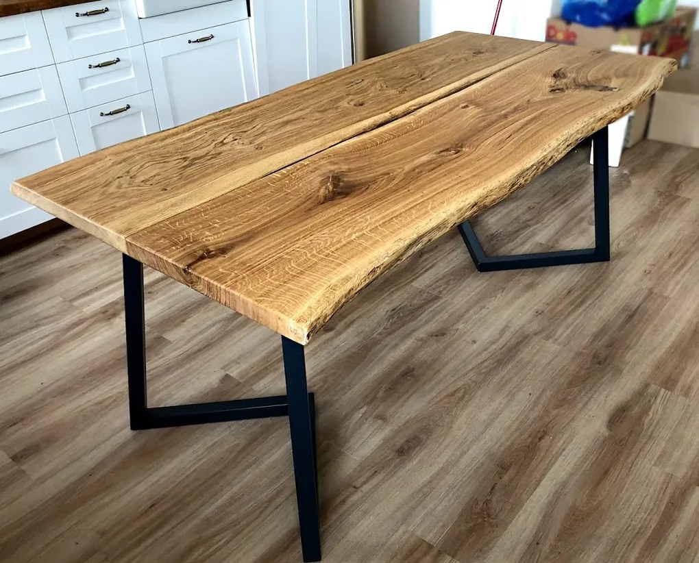 KULHÁNEK Jídelní stůl v designovém provedení Velikost desky: 190x80 cm, Odstín podnože: antracit - RAL 7016