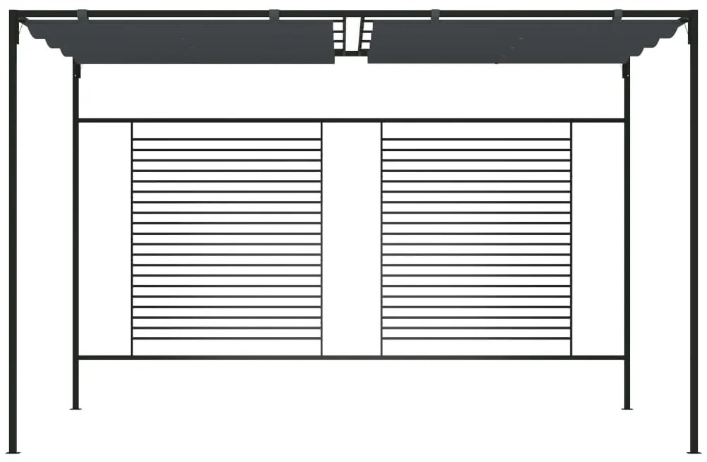 vidaXL Marketos Altán se zatahovací střechou 4x3x2,3 m antracitový 180 g/m²