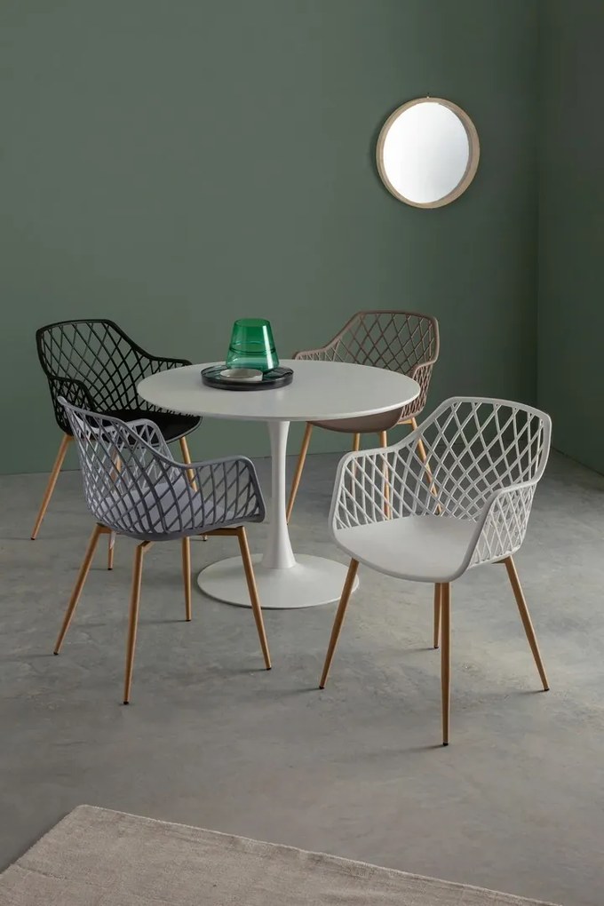 BIZZOTTO bílý kulatý stůl 100 cm 0732977