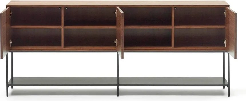 Nízká komoda v dekoru ořechu v přírodní barvě 195x80 cm Vedrana – Kave Home