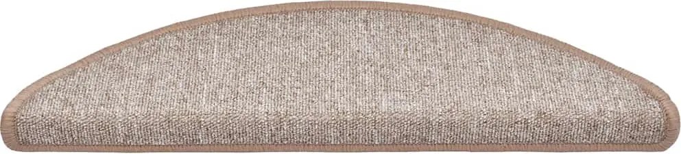Schodové rohože 30 ks 56 x 17 x 3 cm světle hnědé půlkulaté 3365735