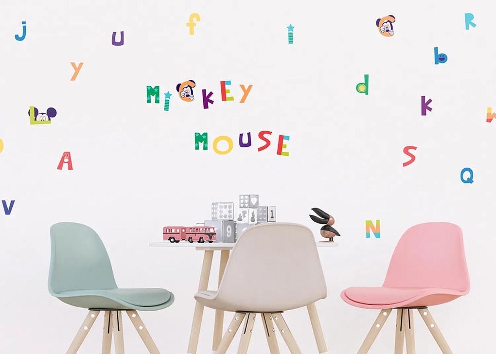 Dětská samolepka na zeď Disney Myšák Mickey – abeceda | 65 x 85 cm | DDK895