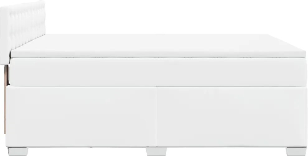 Box spring postel s matrací bílá 140 x 190 cm umělá kůže 3286121