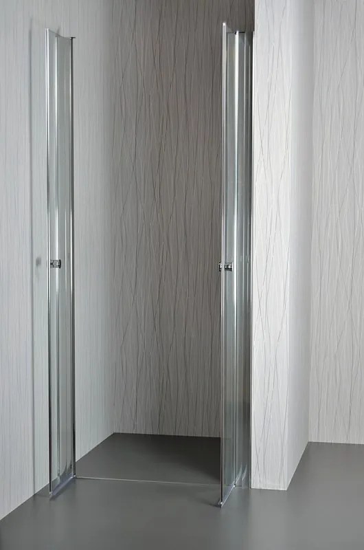 ARTTEC Dvoukřídlé sprchové dveře do niky SALOON 80 - 85 cm čiré sklo