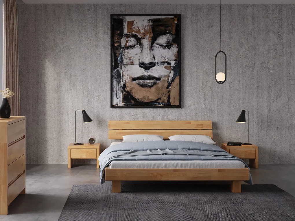 Vysoká postel z bukového dřeva 160x200 cm Getafe