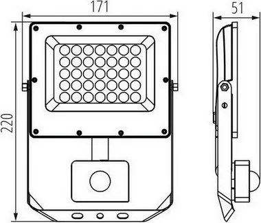 LED reflektor s čidlem Kanlux ACETE 30W CCT SE GR 38497 IP44 nastavitelná teplota barvy