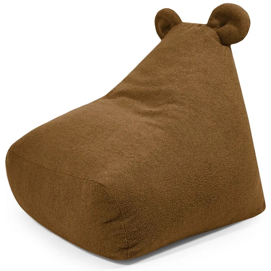 Hnědý dětský sedací vak z textilie bouclé Snug 80 Bear – SLOWDOWN