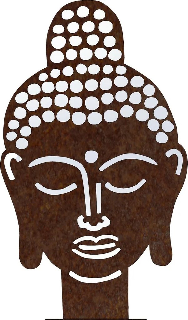 Zahradní dekorace Buddha 70 x 42 cm, corten CORGARDEN 1062