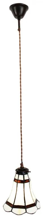 Stropní Tiffany lampa hnědé pruhy BrownLine – 15x115 cm
