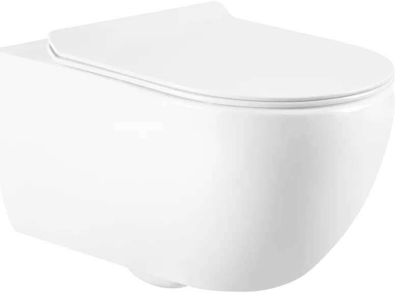 Mexen Carmen WC mísa Rimless se sedátkem s pomalým zavíráním slim, duroplast, bílá lesk - 3088L4000