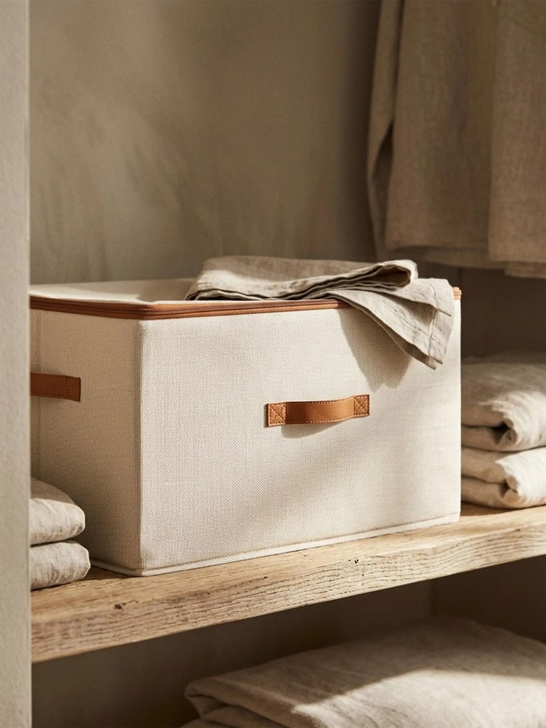 Sinsay - Úložný box s víkem na zip - béžová