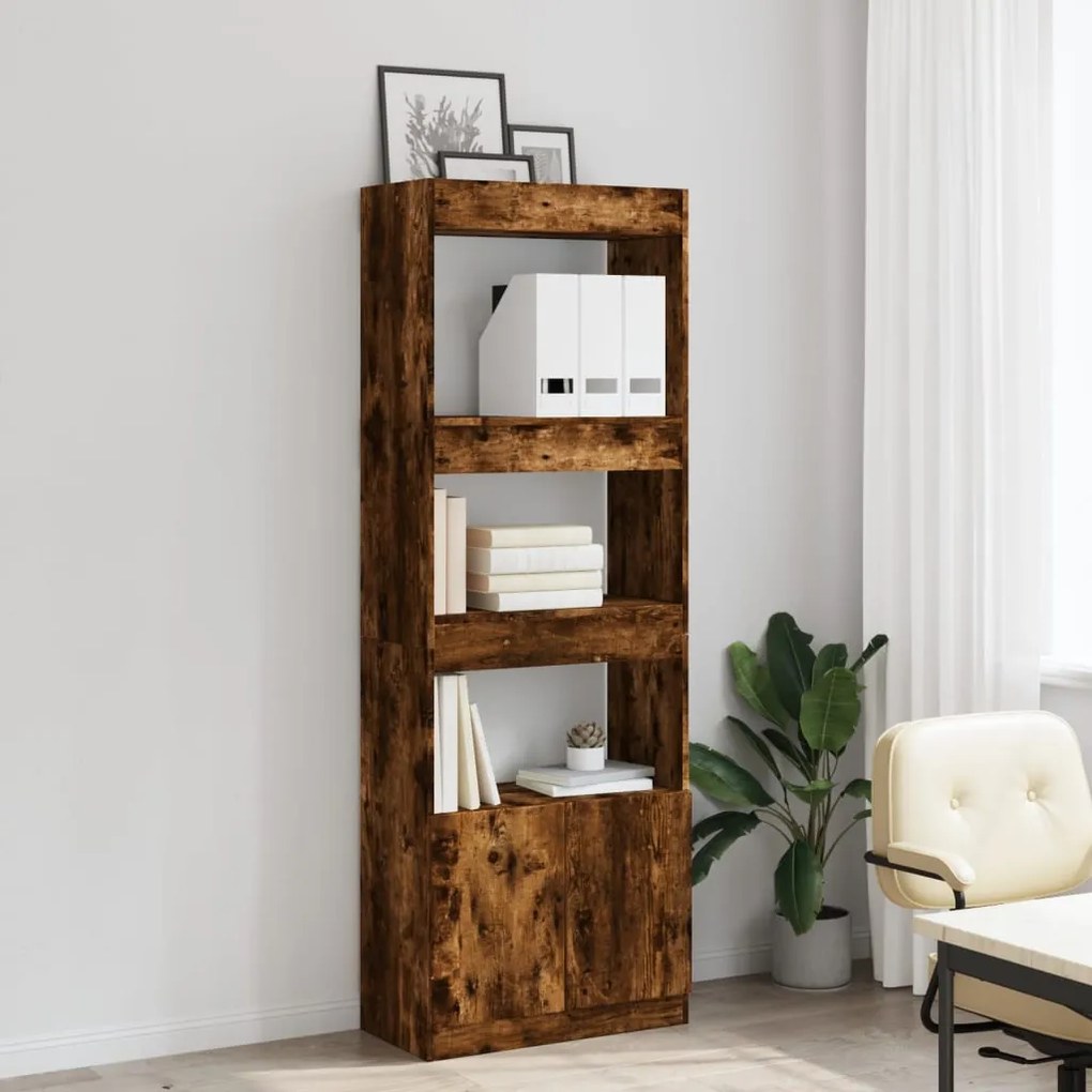 Skříň highboard kouřový dub 63 x 33 x 180 cm kompozitní dřevo 3309604