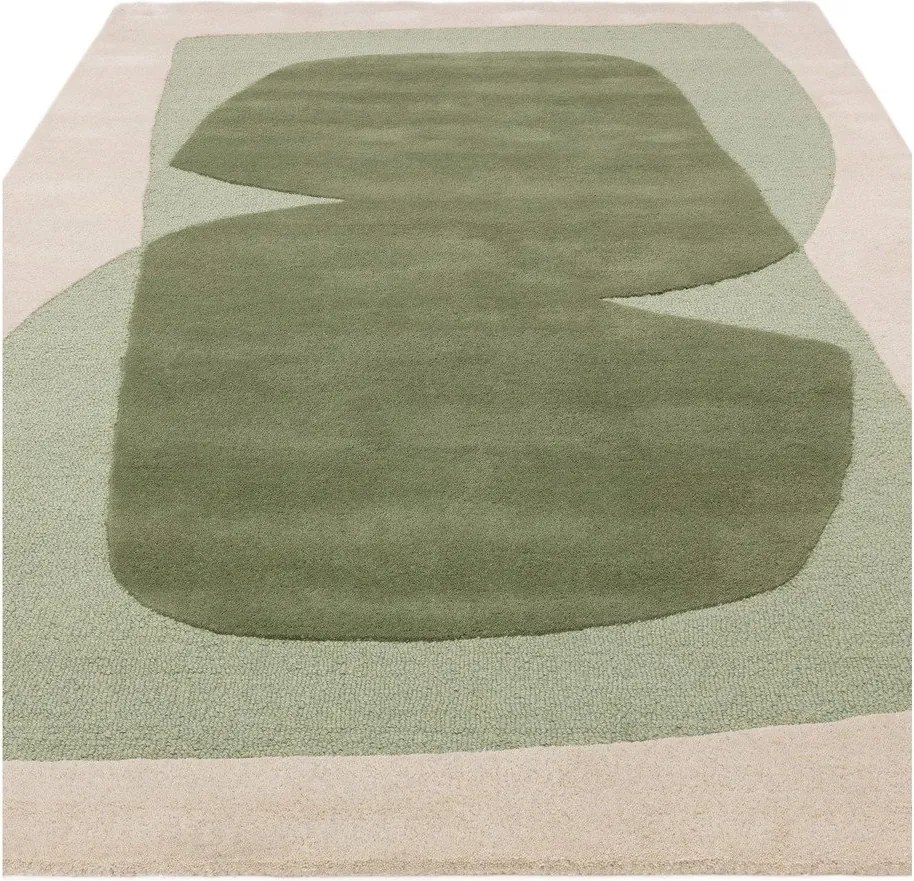 Zelený/béžový ručně tkaný vlněný koberec 200x290 cm Kinney – MADE
