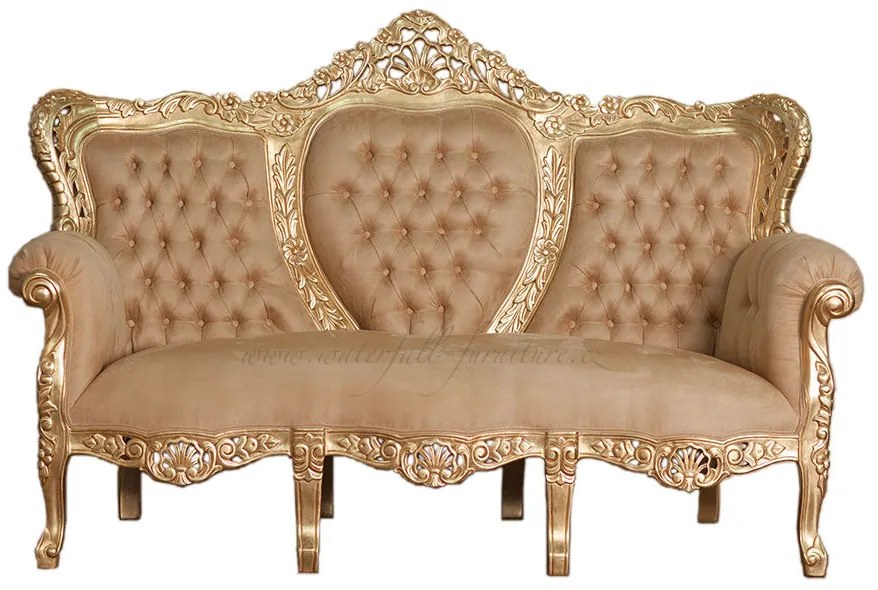 Luxusní zlaté sofa Gold Leaf Beige