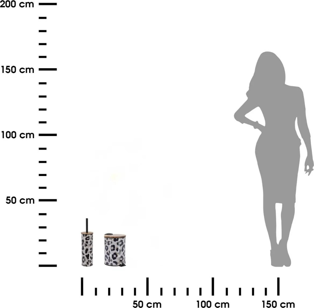 Sada koupelnových doplňků Serengeti, kombinace barev/s černými a dřevěnými prvky