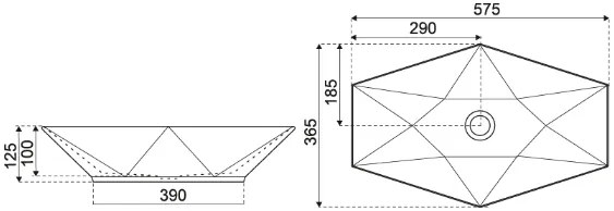 Novoterm Keramické umyvadlo na desku NV-KR-570 černé matné