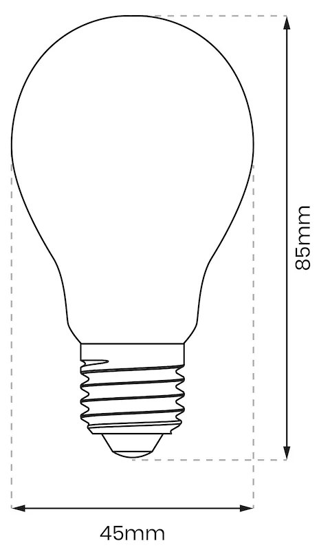 Dekorační LED žárovka E27 teplá 2700k 1w 59 lm plastová