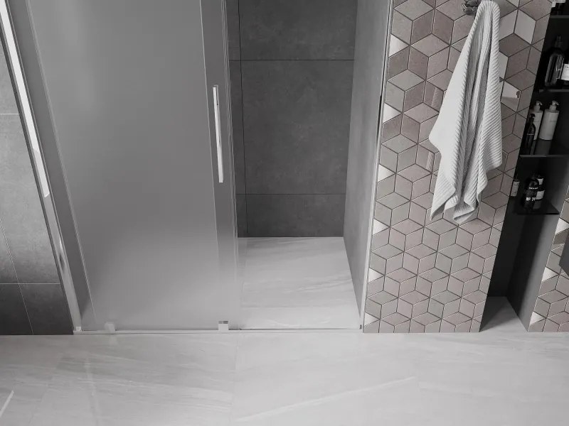 Mexen Velar, posuvné sprchové dveře do otvoru 150 cm, 8mm sklo námraza, chromová, 871-150-000-31-01