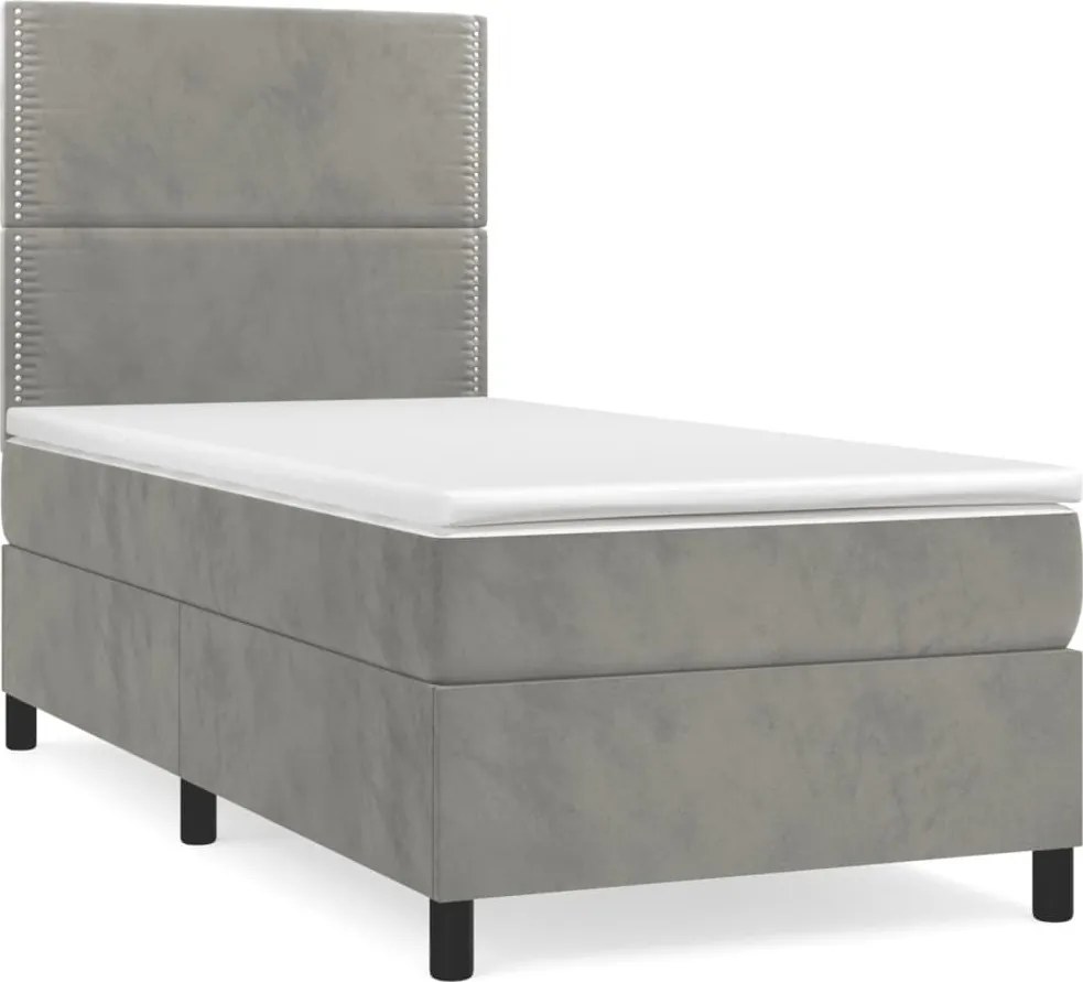 vidaXL Box spring postel s matrací 80 x 200 cm samet [3142931] Barva: Tmavě šedá