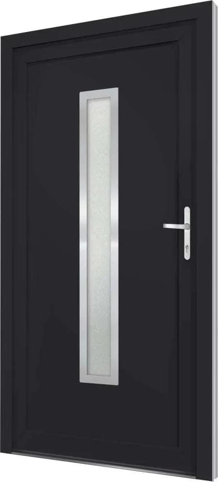 vidaXL Vchodové dveře bílé 98 x 208 cm PVC [3187906] Barva: antracitová zvenku / bílá uvnitř