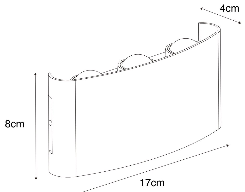Venkovní nástěnné svítidlo černé vč. LED 6 světel IP54 - Silly
