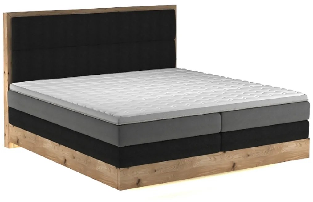 Boxspring postel Trento Led 140 x 200