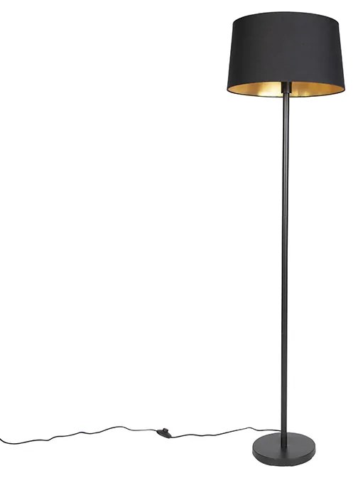 Moderní stojací lampa černá s černým odstínem 45 cm - Simplo