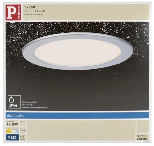 Paulmann 92075 - LED/18W IP44 Koupelnové podhledové svítidlo QUALITY LINE 230V