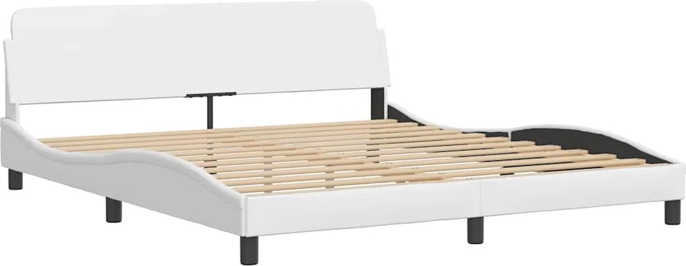 Rám postele bez matrace Hvar bílý 180x200 cm umělá kůže 3208017