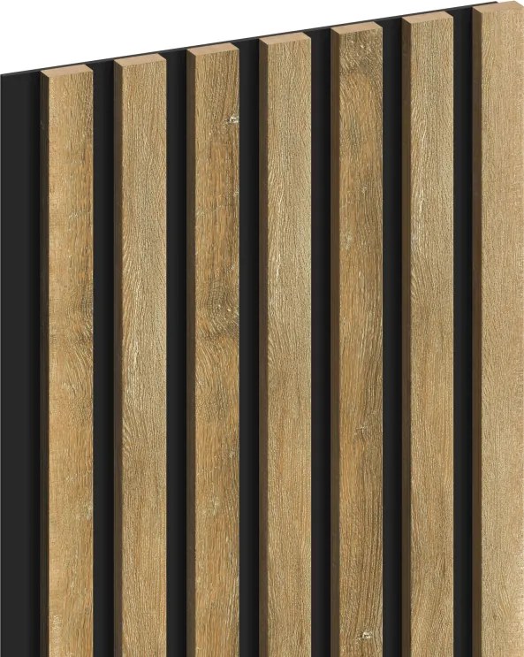 Mexen Lam-B, stěnové lamely 275 × 31,5 cm, HDF deska 4 mm, dub medový, S100-275317-2812-066