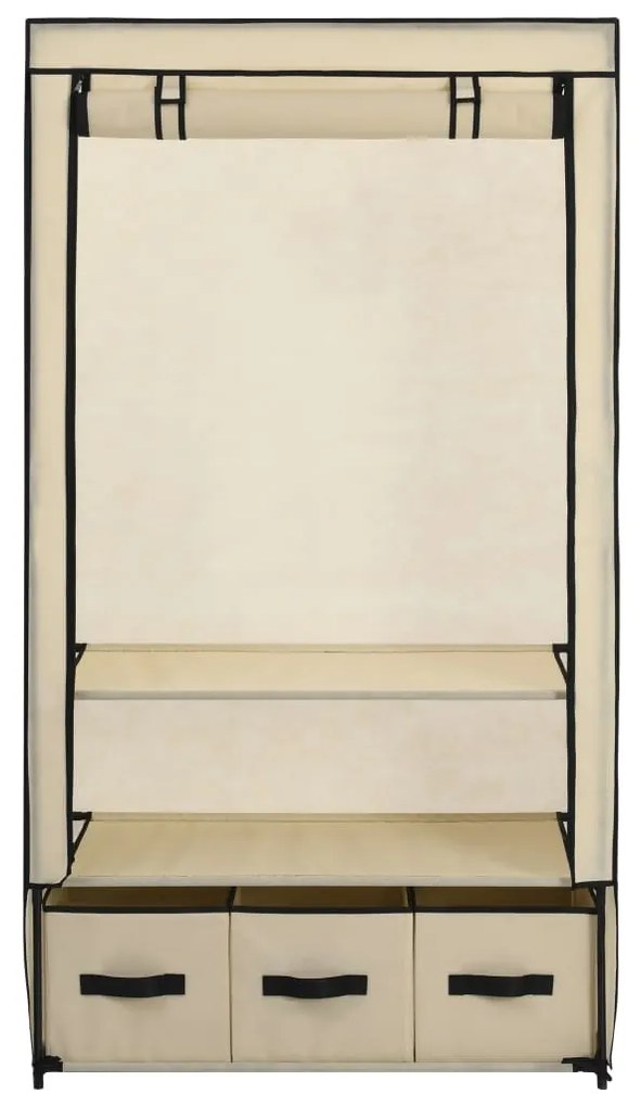 Šatní skříň krémová 87 x 49 x 159 cm textil - Default Title