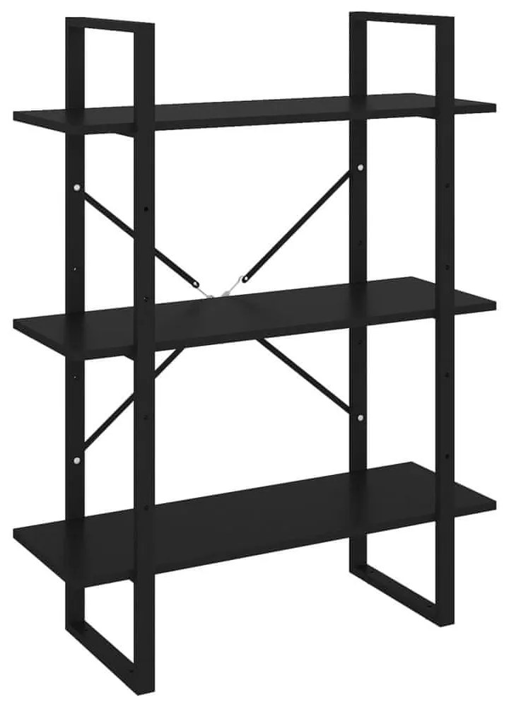 Petromila Knihovna černá 80 x 30 x 105 cm dřevotříska