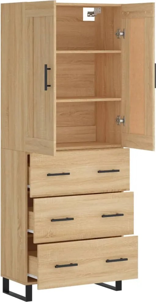Skříň highboard dub sonoma 69,5 x 34 x 180 cm kompozitní dřevo 3199772