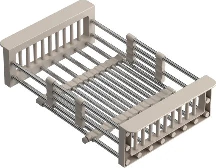 Nastavitelný košík do dřezu béžový/nerezový QUADRON