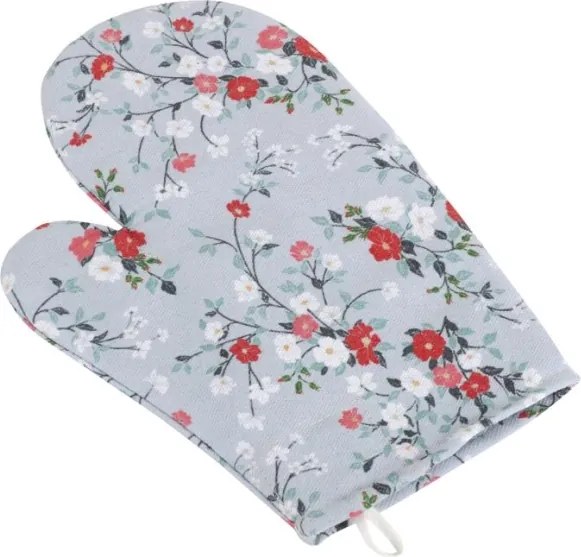 Bellatex Kuchyňská chňapka 28x18 cm Kvítí na šedé