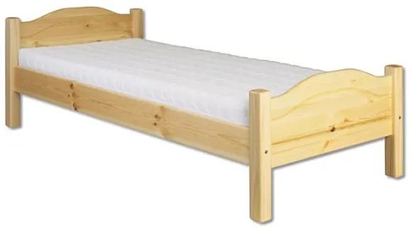 Dřevěná postel LK128, 80x200, borovice (Barva dřeva: Přírodní (lakovaná))