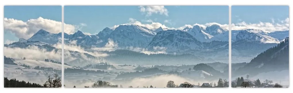 Obraz zasněžených hor (170x50 cm)