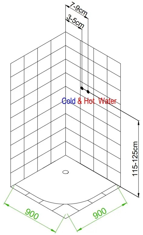 BPS-koupelny Hydromasážní box HYD-Porto 01B 90x90 cm chrom/transparent