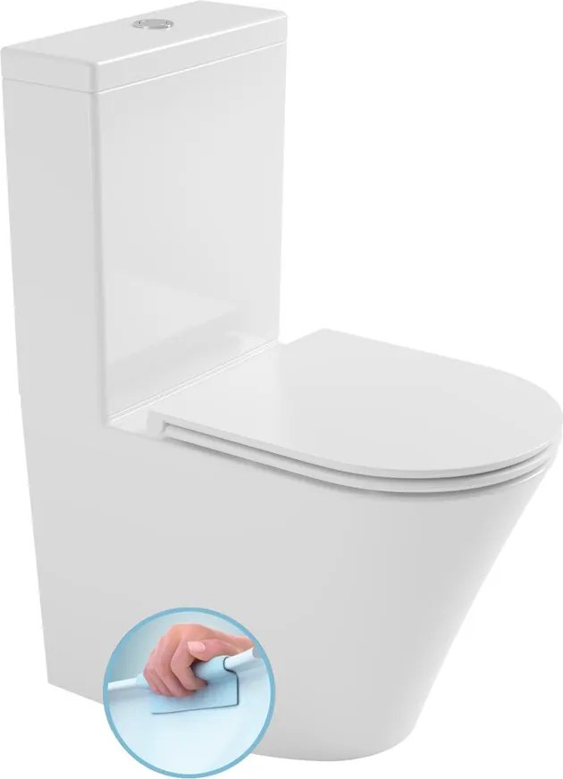 Bruckner Bruckner, DARIO RIMLESS WC kombi mísa s nádržkou, spodní/zadní odpad, bílá, 201.428.4